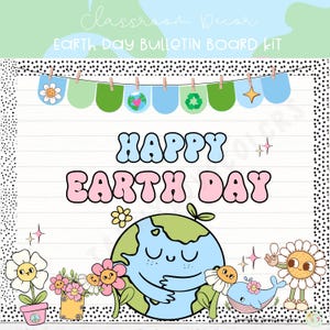 Groovy-retro Earth Day Bulletin Board & Classroom Decor + Editable ...