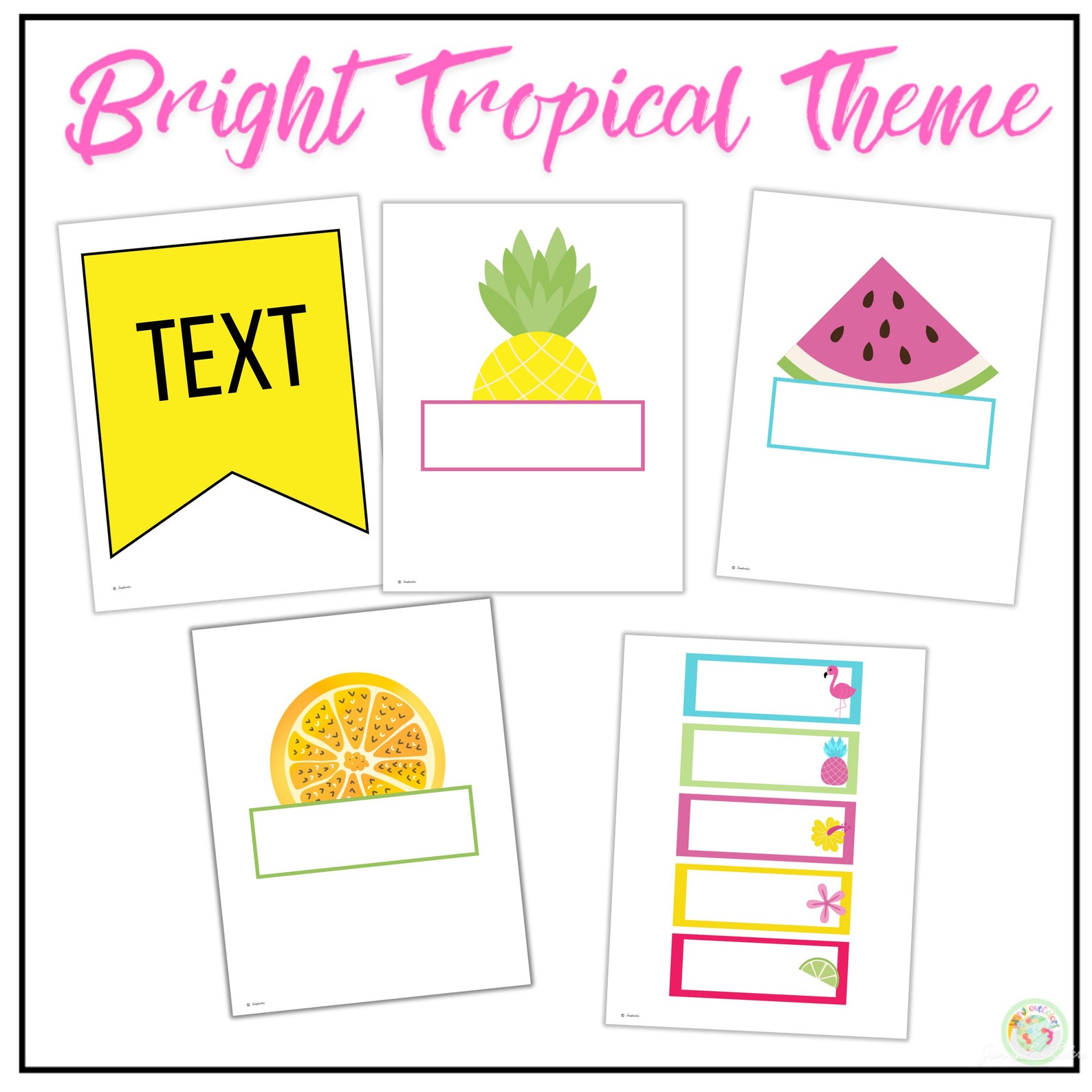 Birthday Display Bright Tropical Birthday Chart Birthday Bulletin Board ...