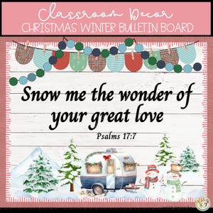 Christian Winter Bulletin Board Kit: Religious Classroom Decor (digital ...