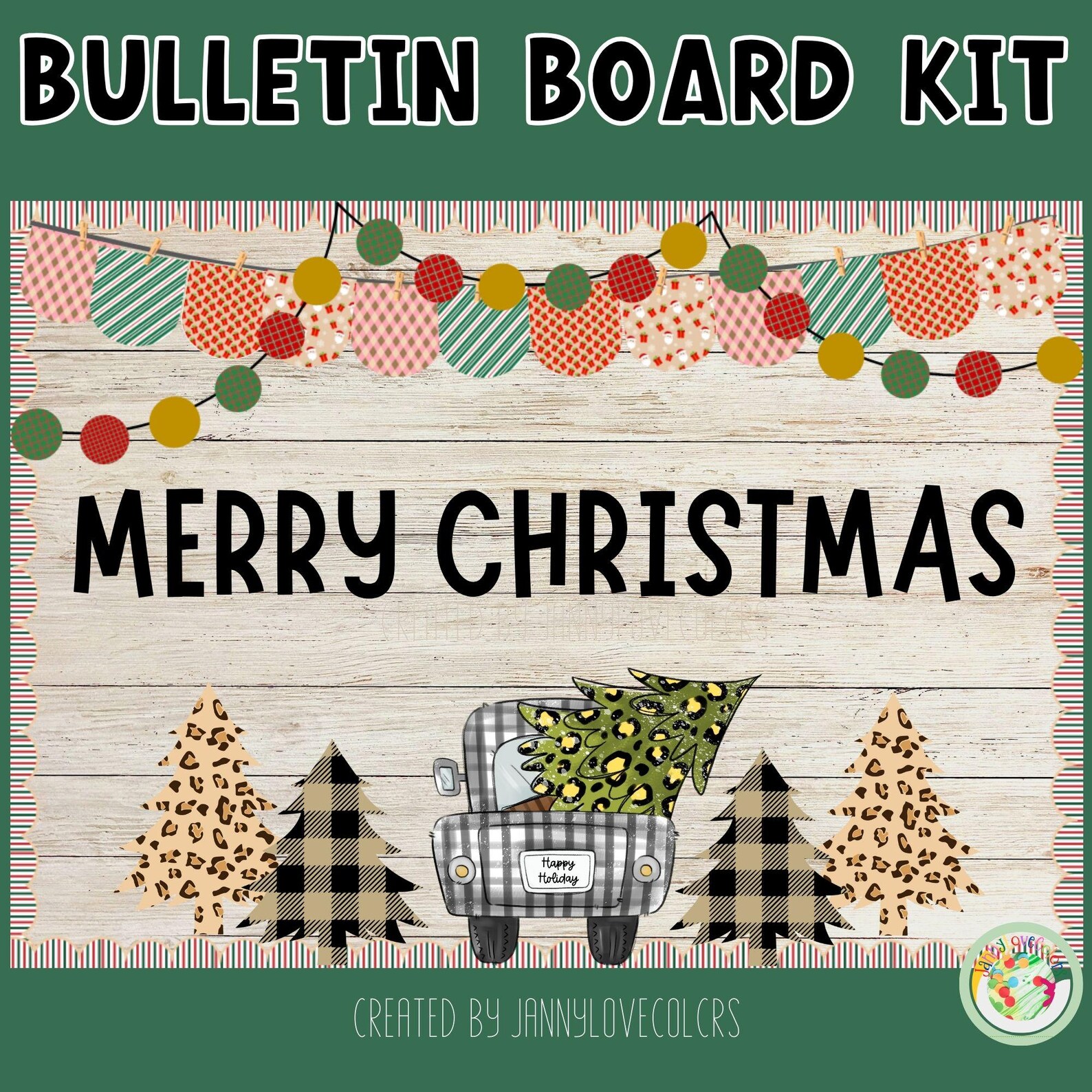 Merry Christmas Bulletin Board Kit, Classroom Decor, Christmas Tree - Etsy