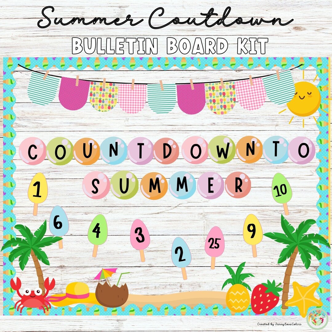 Countdown to Summer Bulletin Board Kit for Teachers and Classroom Decor ...