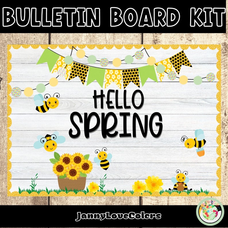 Bee Theme Spring Bulletin Board Kit Spring Door Decoration - Etsy