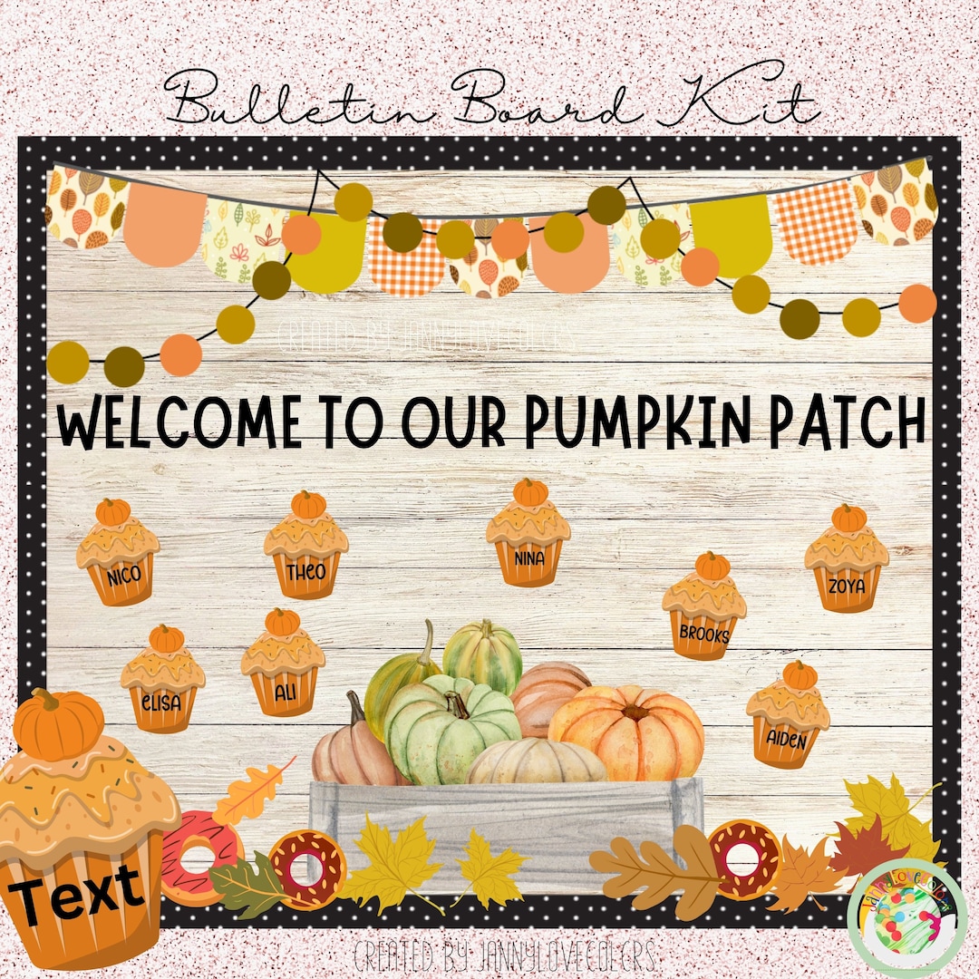 Fall Bulletin Board or Door Decor Kit, Pumpkins Bulletin Board Kit ...