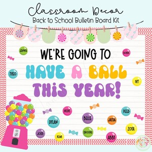 Gumball Bulletin Board | Welcome Door Decor | Back to School ...