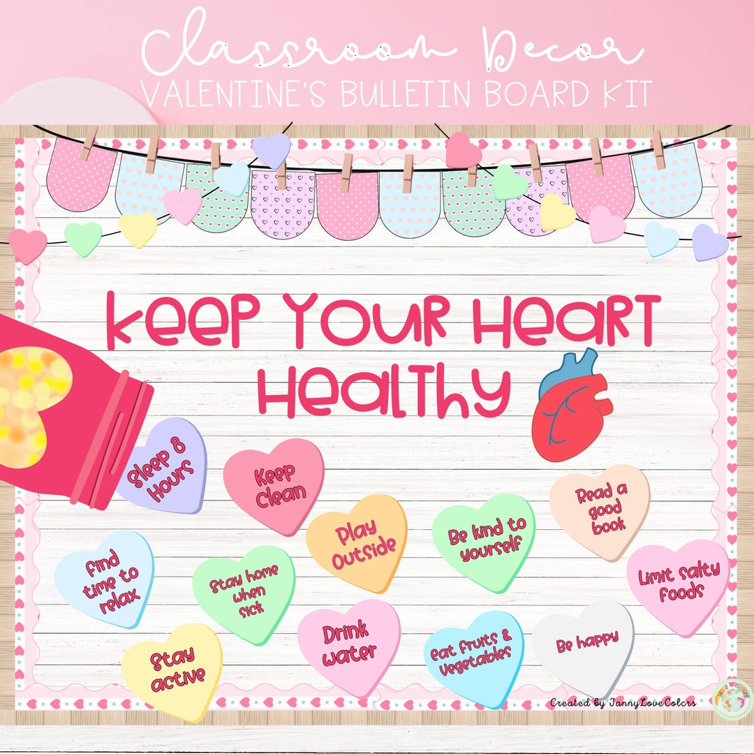 Valentine’s Day Bulletin Board | Healthy Habits Bulletin Board ...