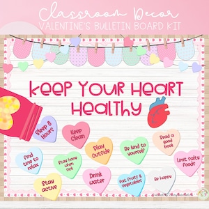 Valentine’s Day Bulletin Board | Healthy Habits Bulletin Board ...