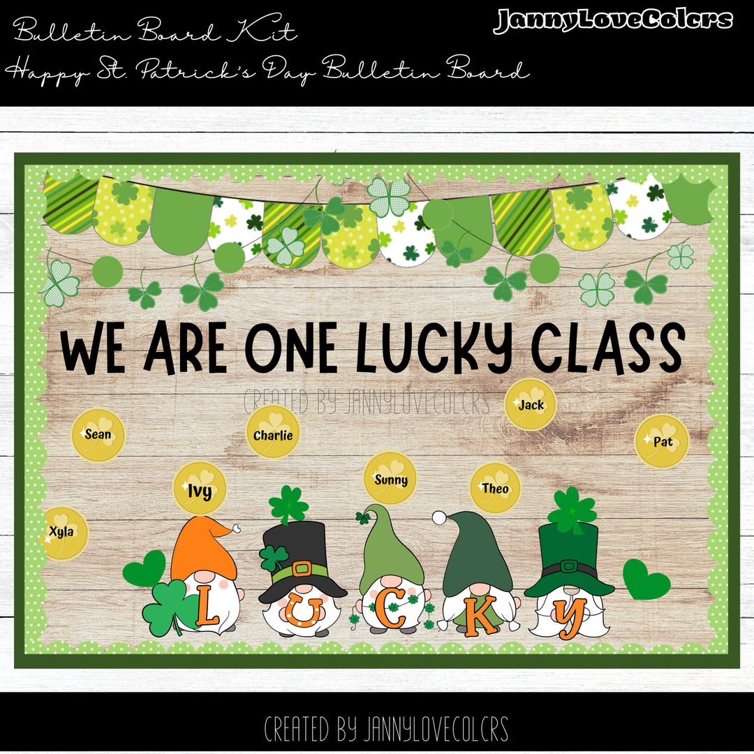 St.patrick's Day Bulletin Board Kit March Board Classroom Door Decor ...