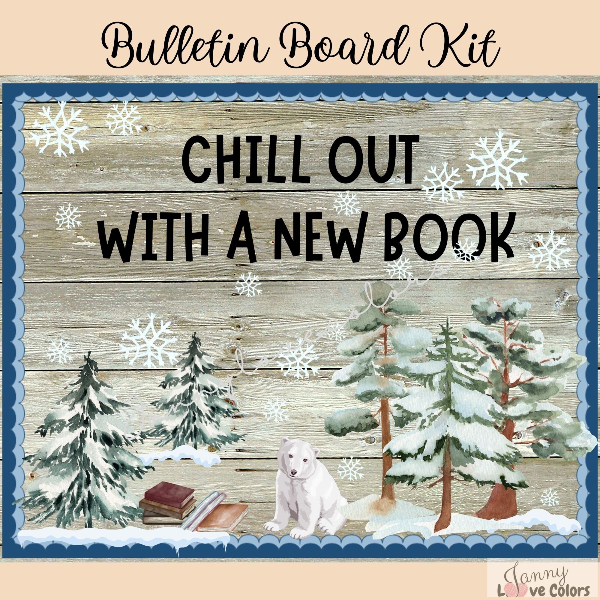 Winter January Bulletin Board Kit or Door Decoration Polar Bear ...
