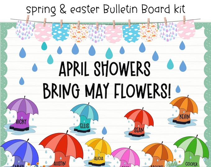Teachers School Classroom Door Decoration/spring/ April Showers Bring ...