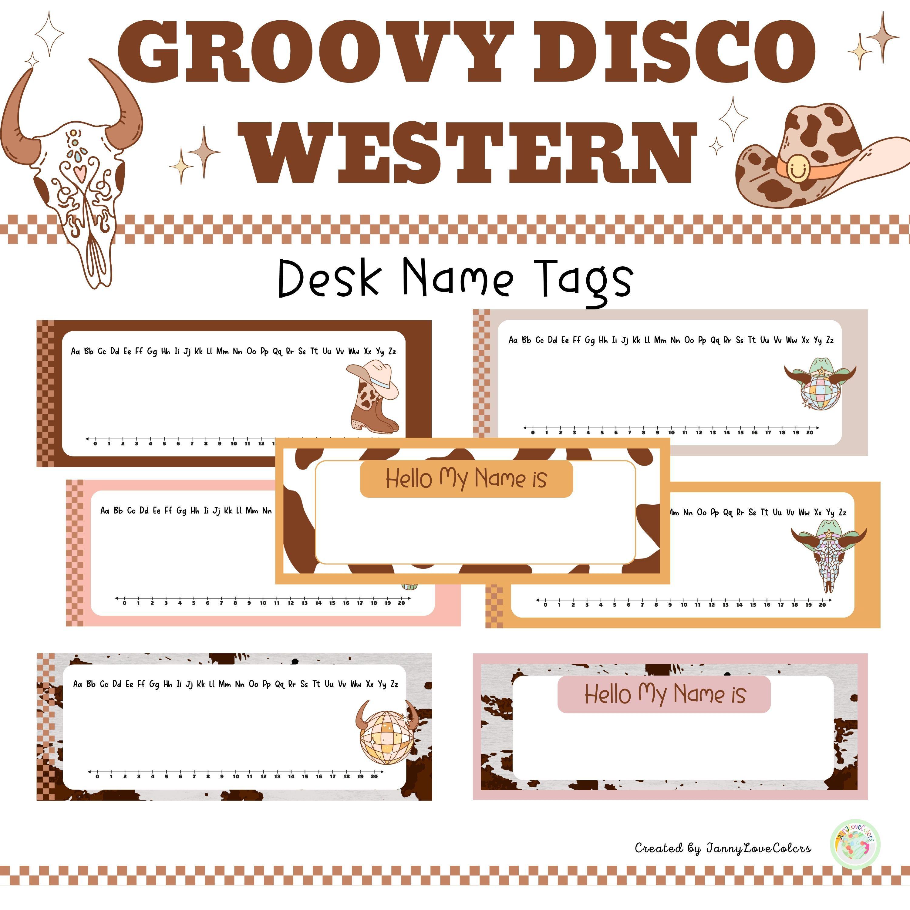 Groovy Disco Western Classroom Decor Bundle (editable PPT) - Etsy