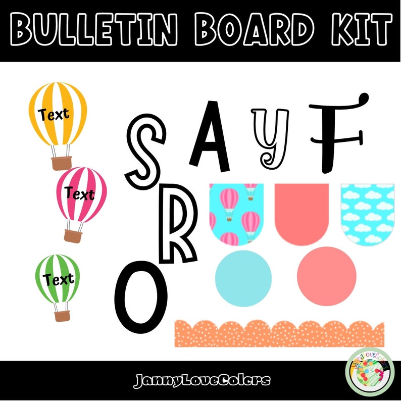 Soaring to New Heights Hot Air Balloon Bulletin Board Door - Etsy