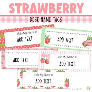 Strawberry Theme Classroom Decor Bundle | Printable | Editable | Door ...