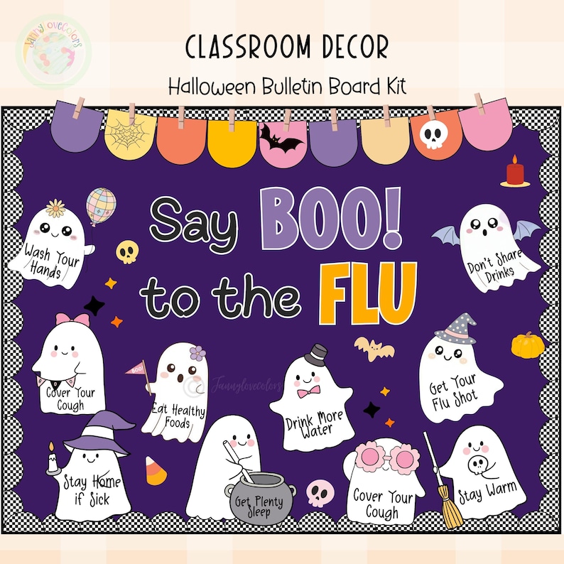 Halloween Bulletin Board Kit | Mental Health Classroom | Positive ...