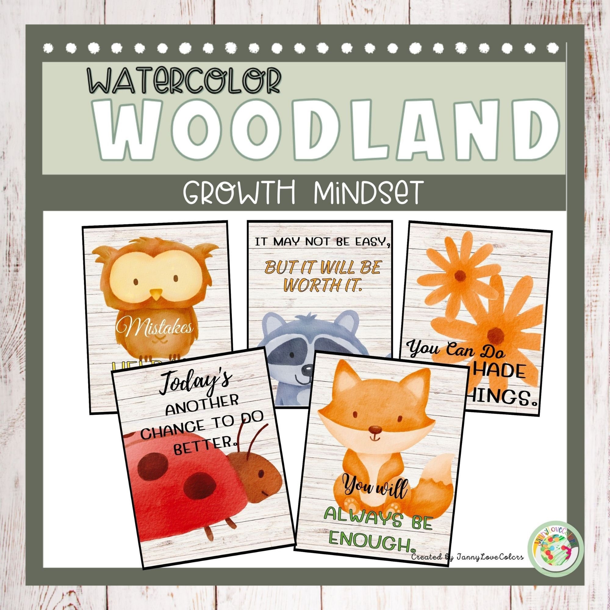Woodland Animals Classroom Decor Bundle: Rustic Watercolor Theme - Etsy
