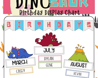 Dinosaur Birthday Bulletin Board Kit: Dino Egg Classroom Decor (canva ...