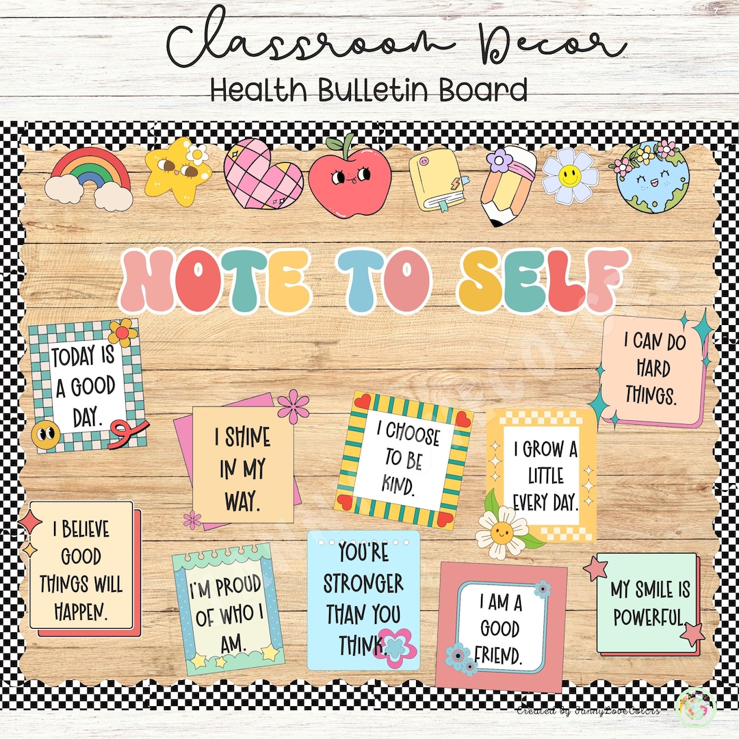 Mental Health Classroom Bulletin Board Kit: Motivational Decor (digital ...