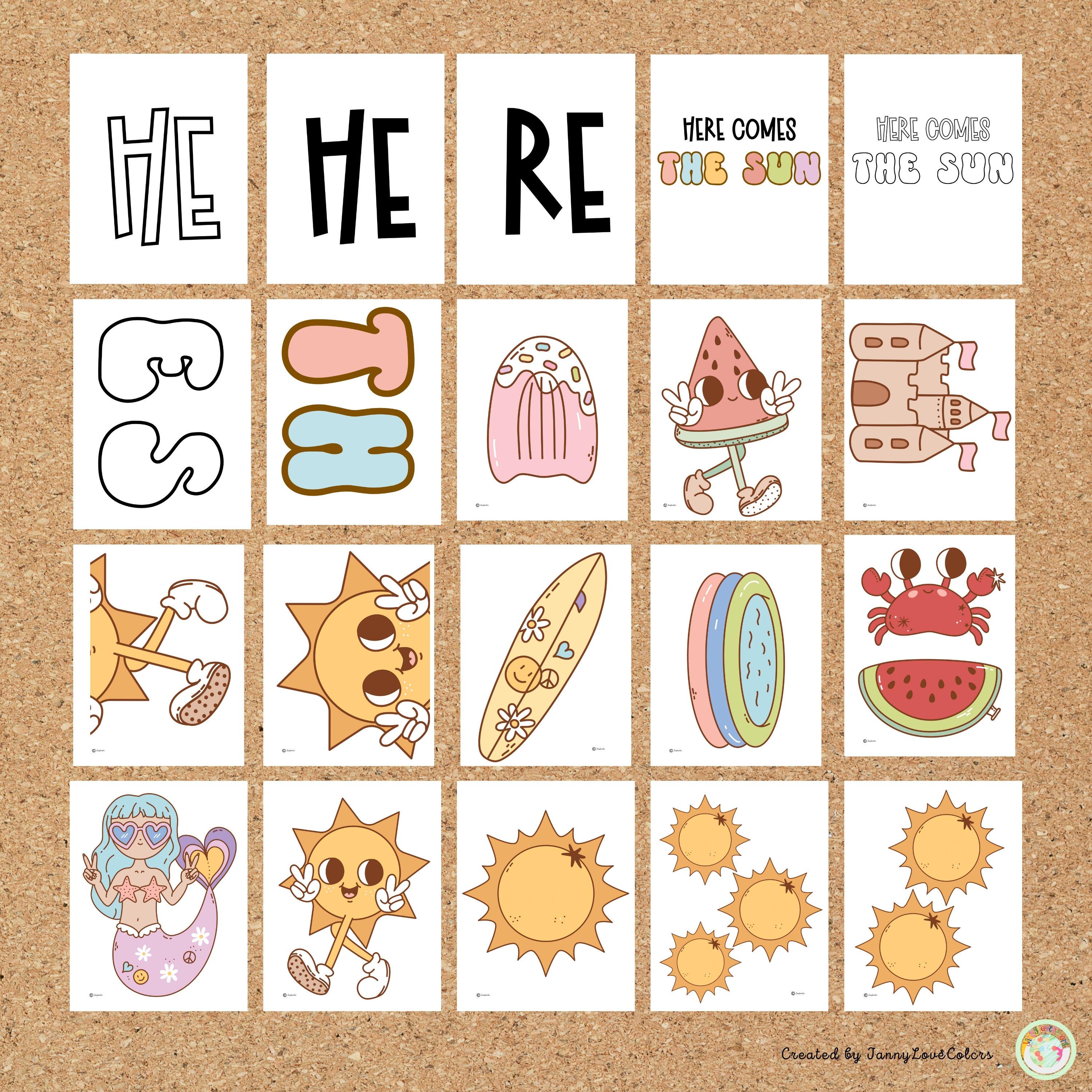 Retro Summer Bulletin Board Decor: Sunshine Classroom Display (editable ...