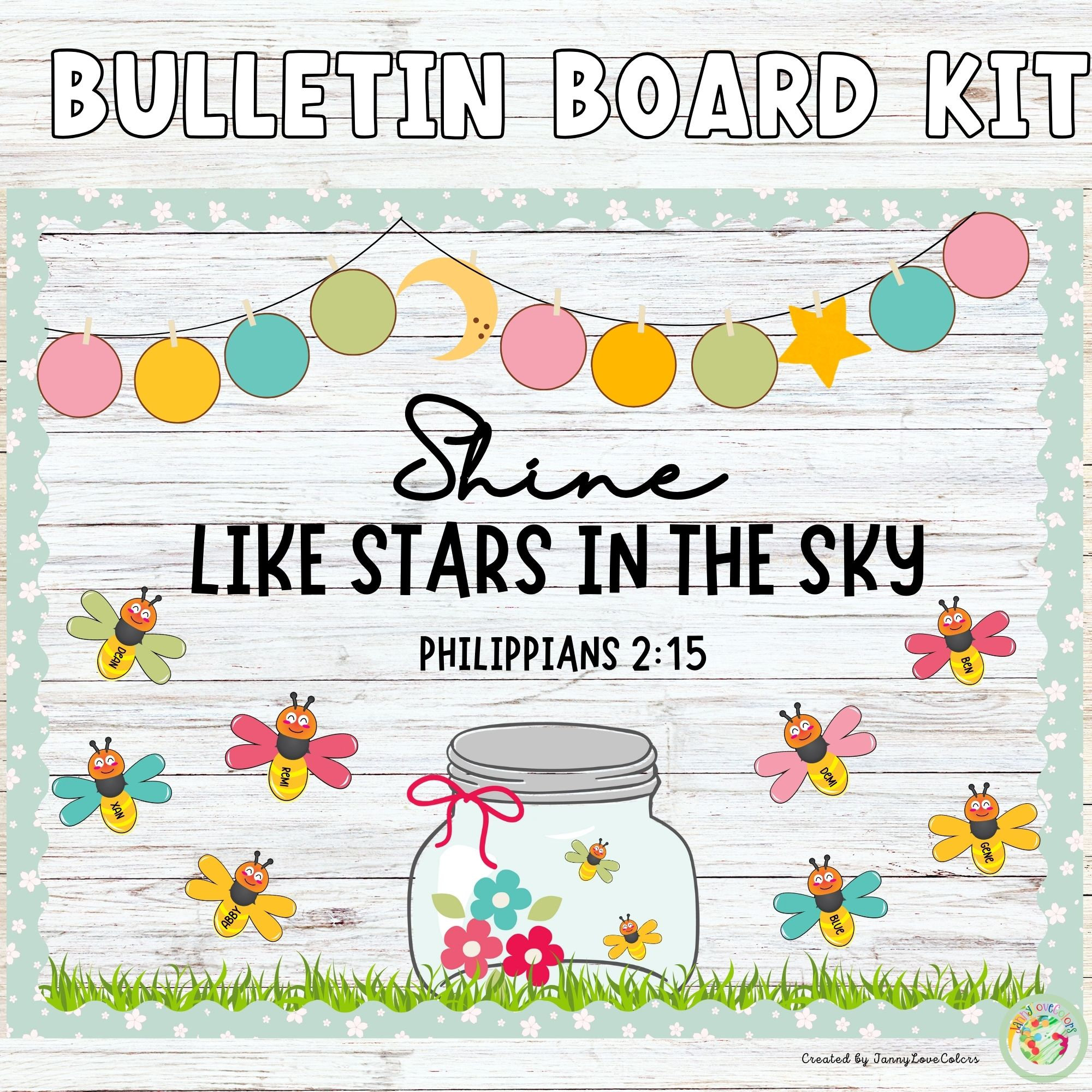 Christian Classroom Bulletin Board Kit: Let Your Light Shine (digital ...