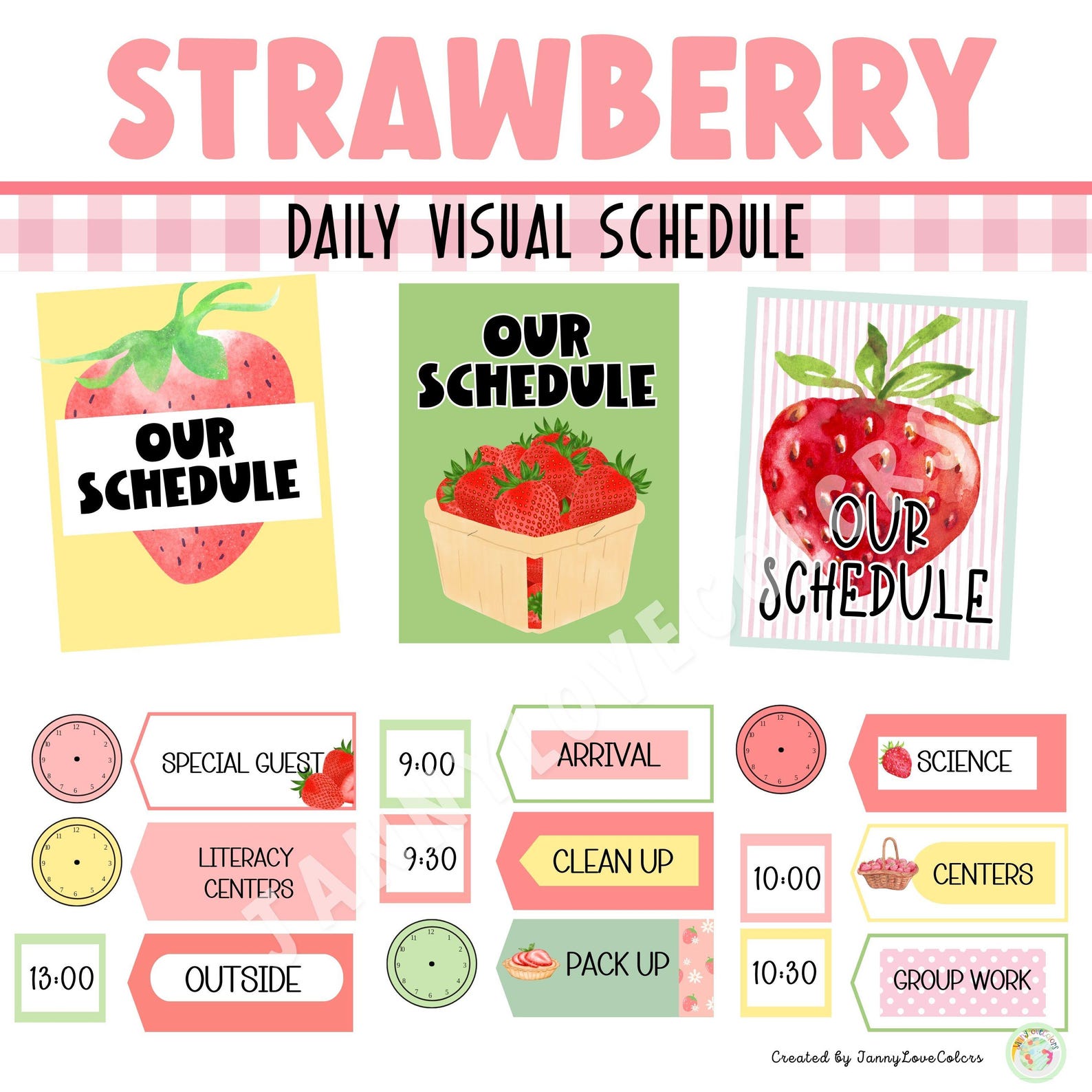 Strawberry Theme Classroom Decor Bundle | Printable | Editable | Door ...