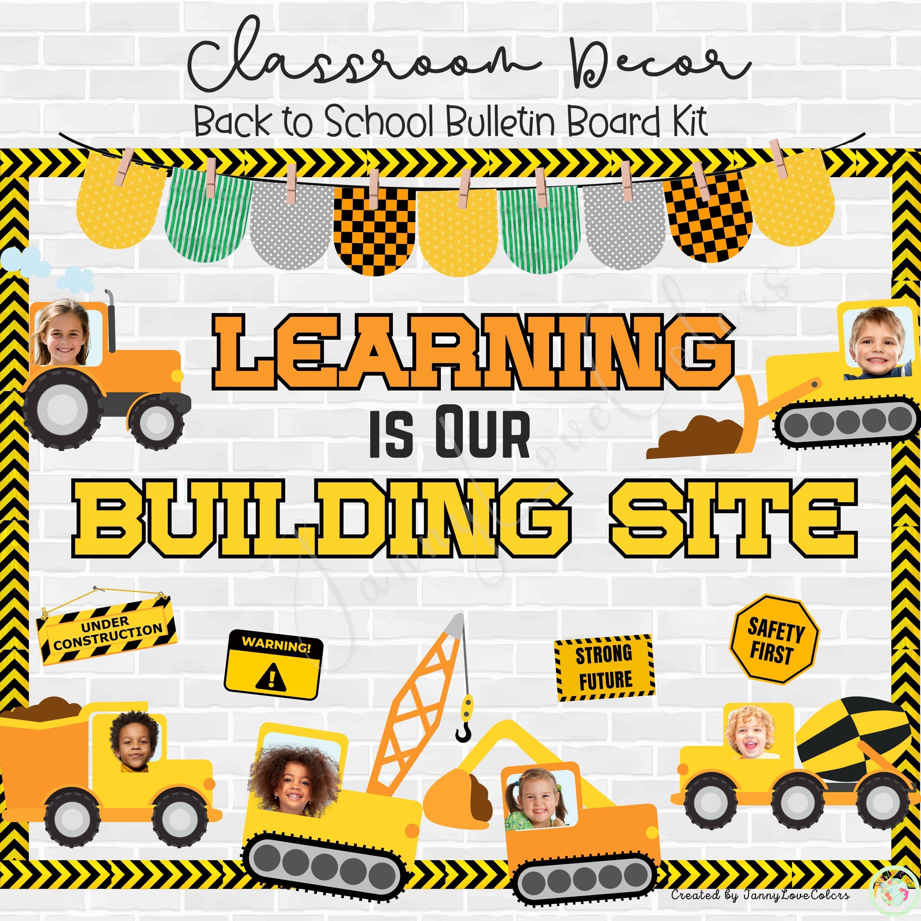 Construction Bulletin Board Kit | Door Decor | Back to School ...