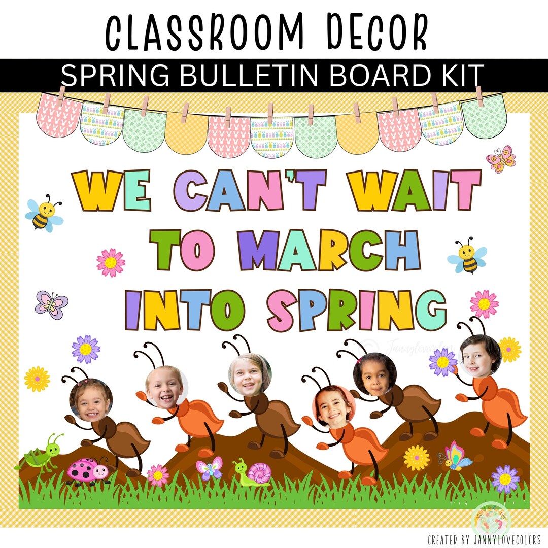 Marching Into Spring Bulletin Board | March Classroom Decor Printable ...