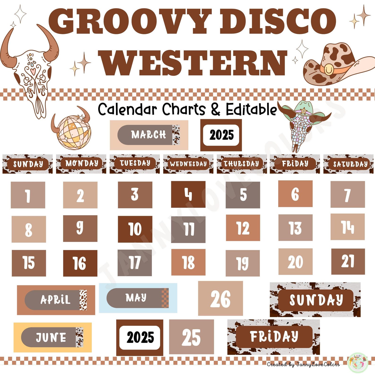 Groovy Disco Western Classroom Decor Bundle (editable PPT) - Etsy