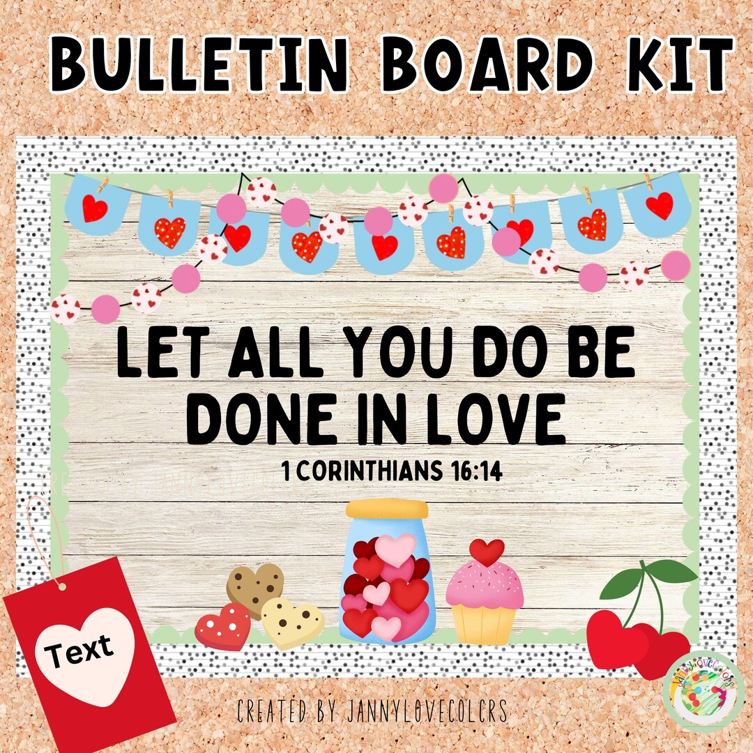 Valentine's Day Bulletin Board Kit: Christian Classroom Decor ...