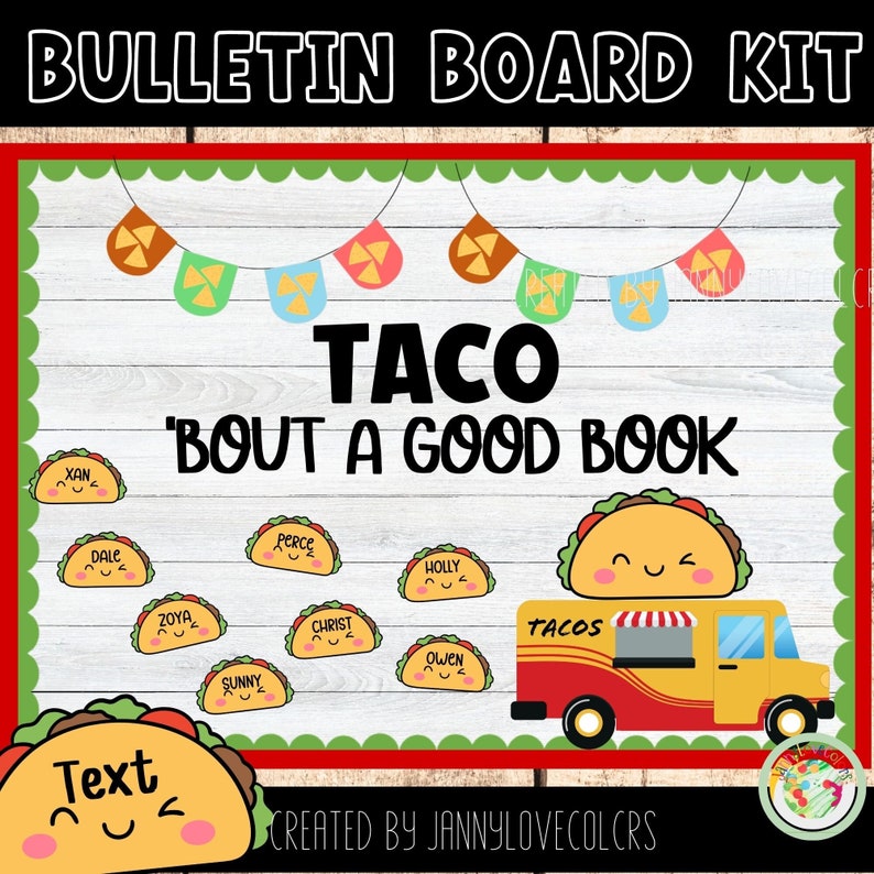 Taco 'bout a Great Class Taco Bulletin Board Kit Door Decor Editable - Etsy