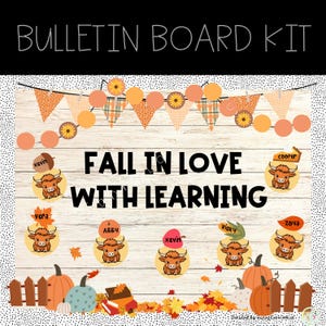 Highland Cow Fall Bulletin Board Kit: Autumn Classroom Decor (PDF Files ...