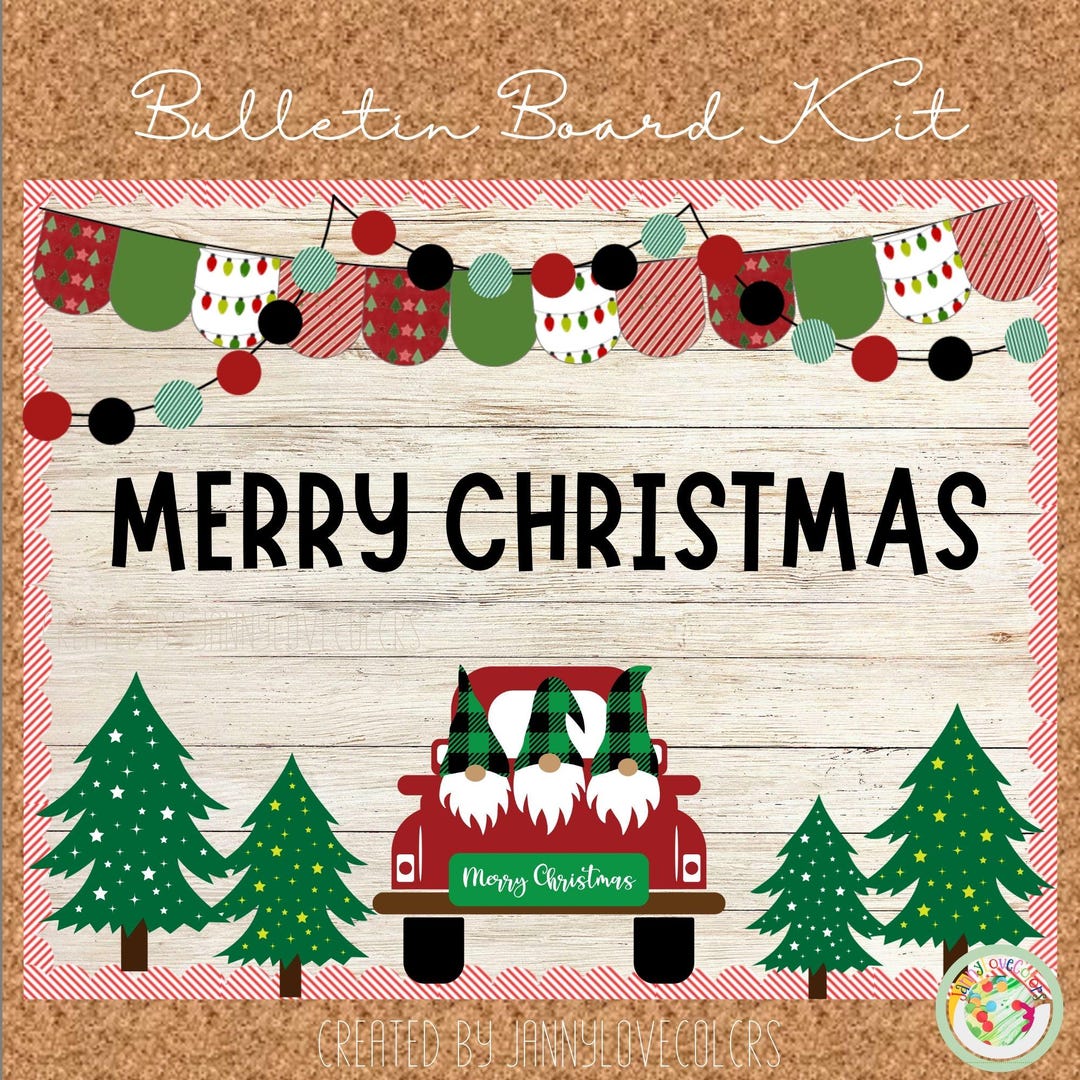 Christmas Bulletin Board or Classroom Door Decor Red Truck Digital ...