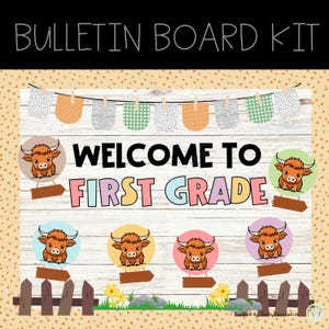 Highland Cow Classroom Bulletin Board Kit: Back to School Decor ...