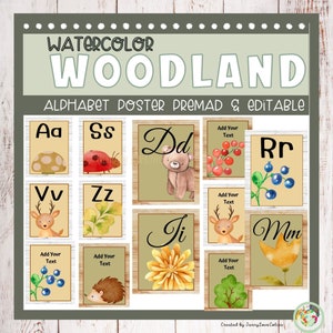 Woodland Animals Classroom Decor Bundle: Rustic Watercolor Theme - Etsy