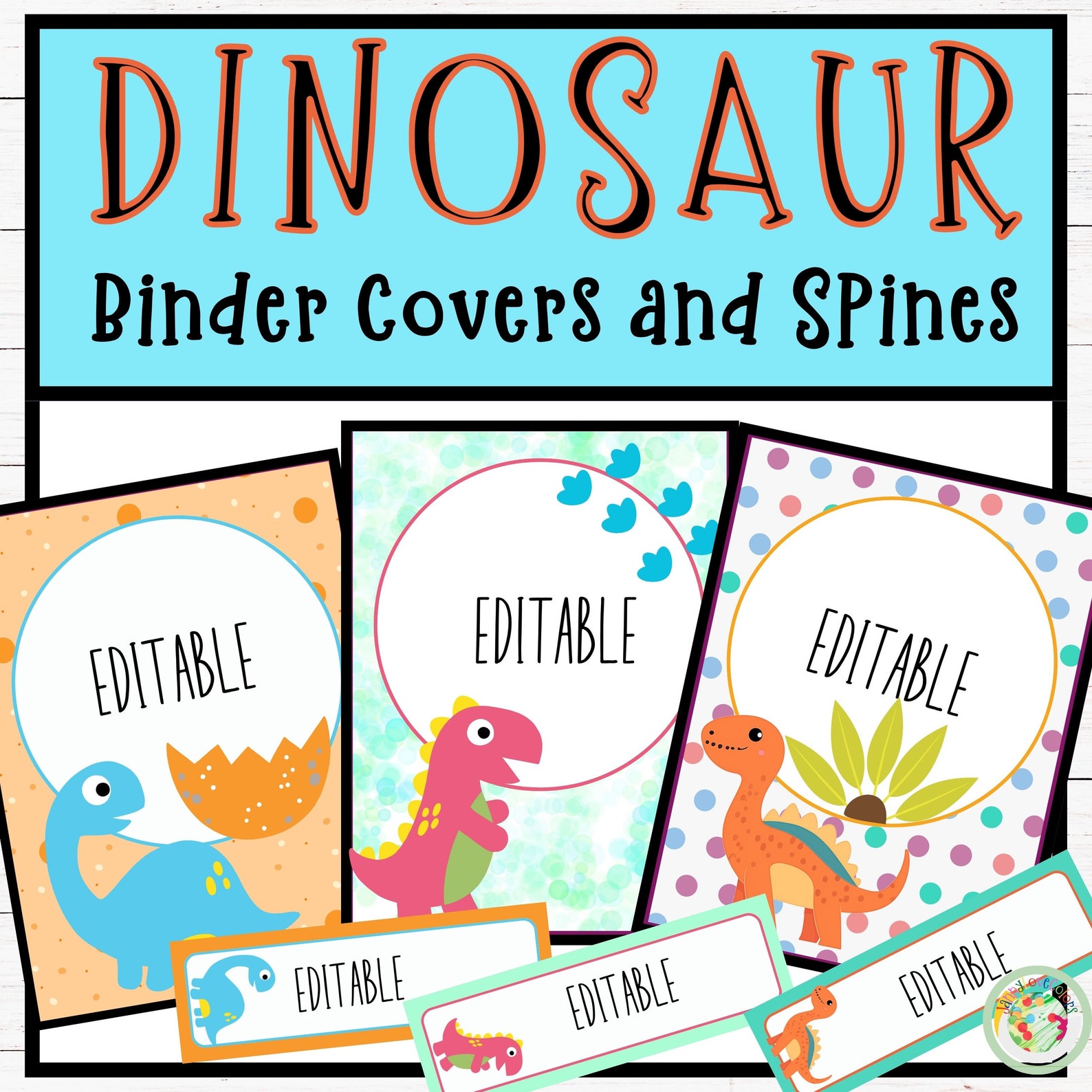 Editable Binder Covers and Spines Dinosaur Classroom Decor - Etsy