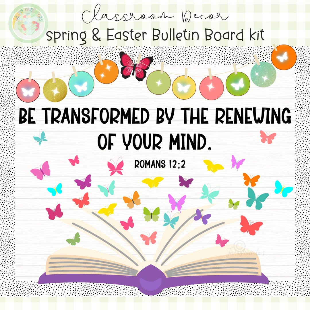 Spring Christian Bulletin Board Kit | Growth Mindset & SEL Wall ...