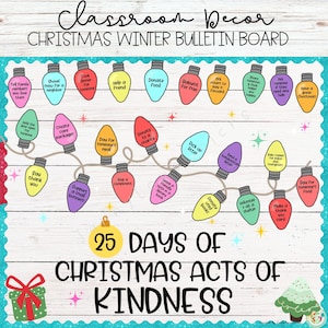25 Days of Kindness Acts of Kindness Bulletin Board Kit Holiday Season ...