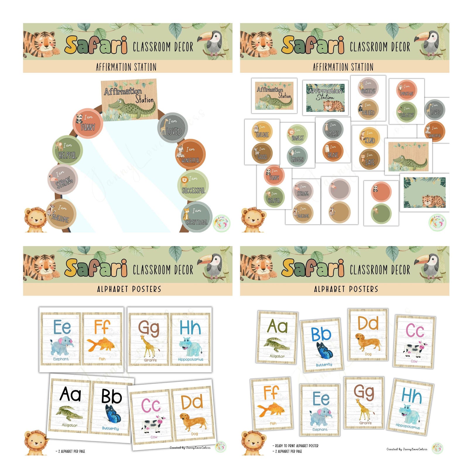 Safari Classroom Decor Bundle: Neutral Animal Theme (digital Download ...