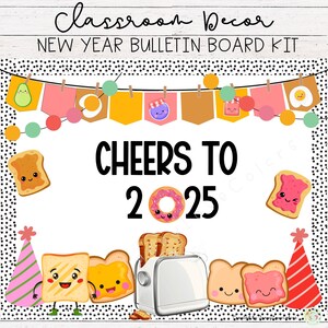 New Year Bulletin Board Kit | Toast to the New Year | Winter Season ...