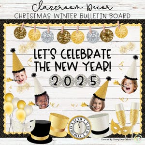 New Year Bulletin Board January Door Decor Classroom Decor Editable - Etsy