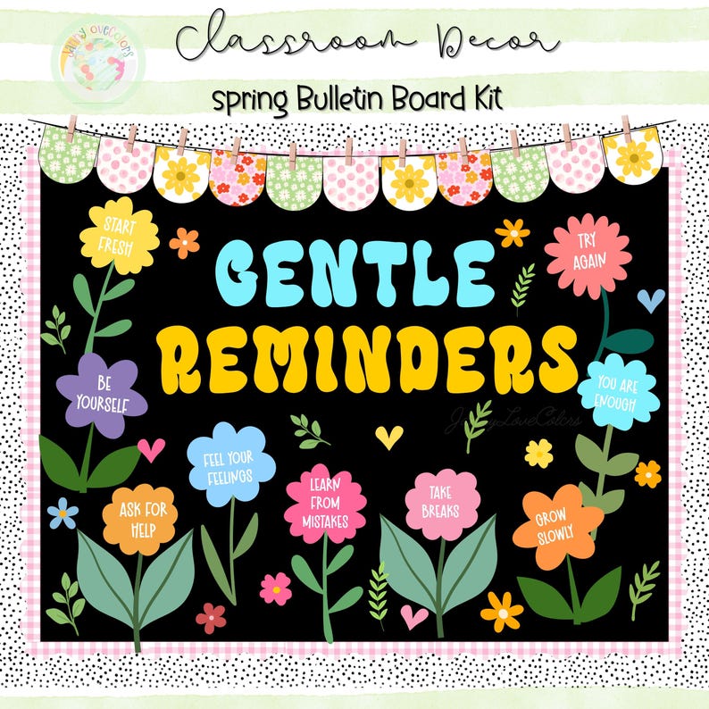 Spring Bulletin Board Kit | Growth Mindset Posters | SEL Classroom ...