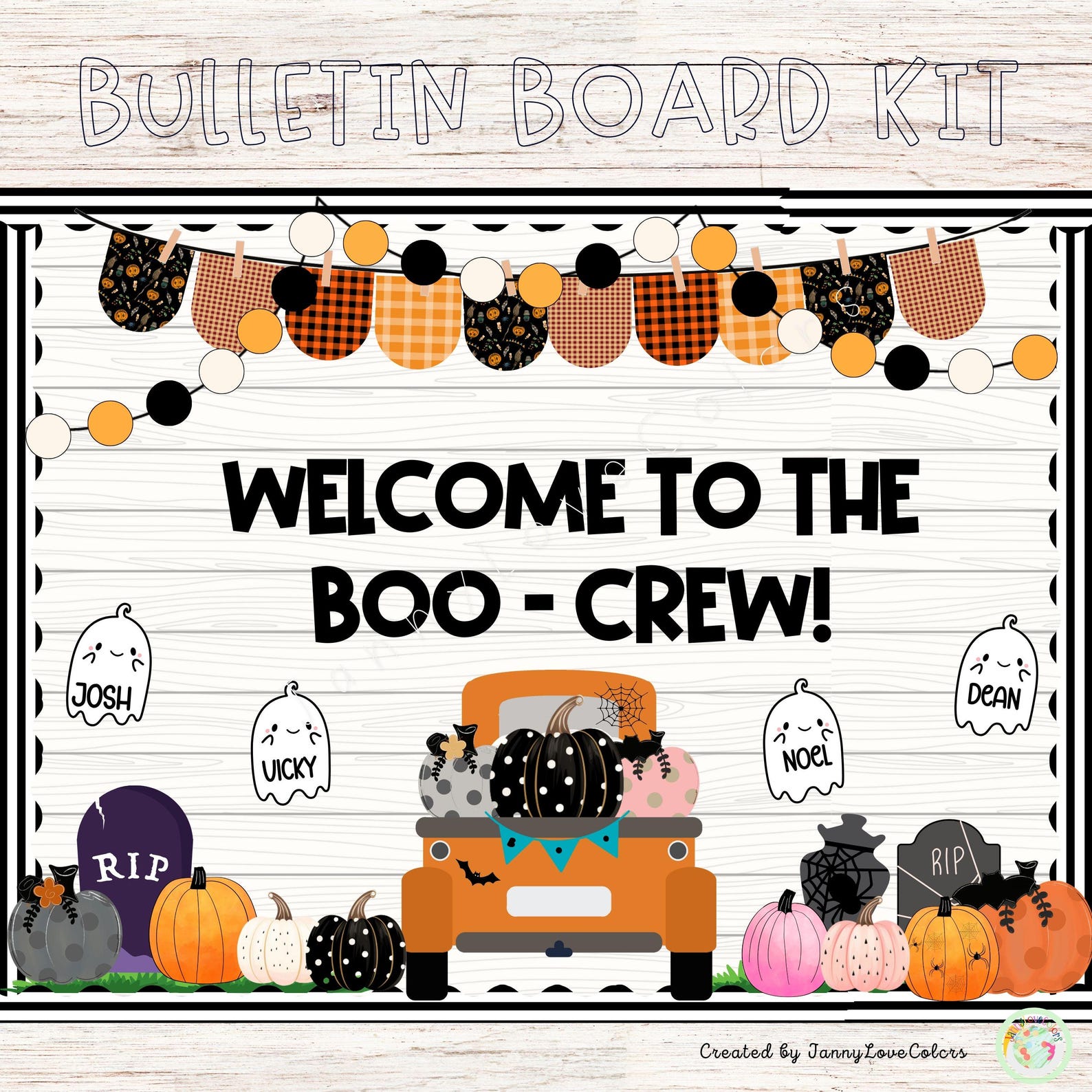 Halloween Truck Bulletin Board Kit: October Classroom Decor (digital ...