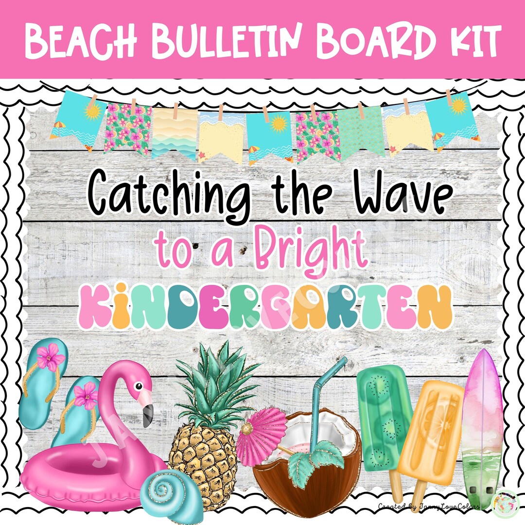 Beach Bulletin Board Kit | Beach Theme Classroom Decor | Back to School ...