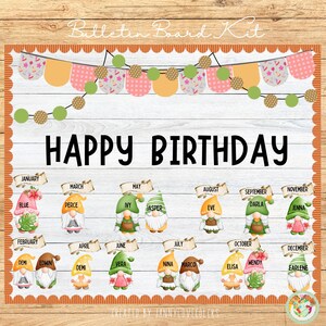 Birthday Display Bulletin Board Kit, Gnomes Birthday Display, Classroom ...