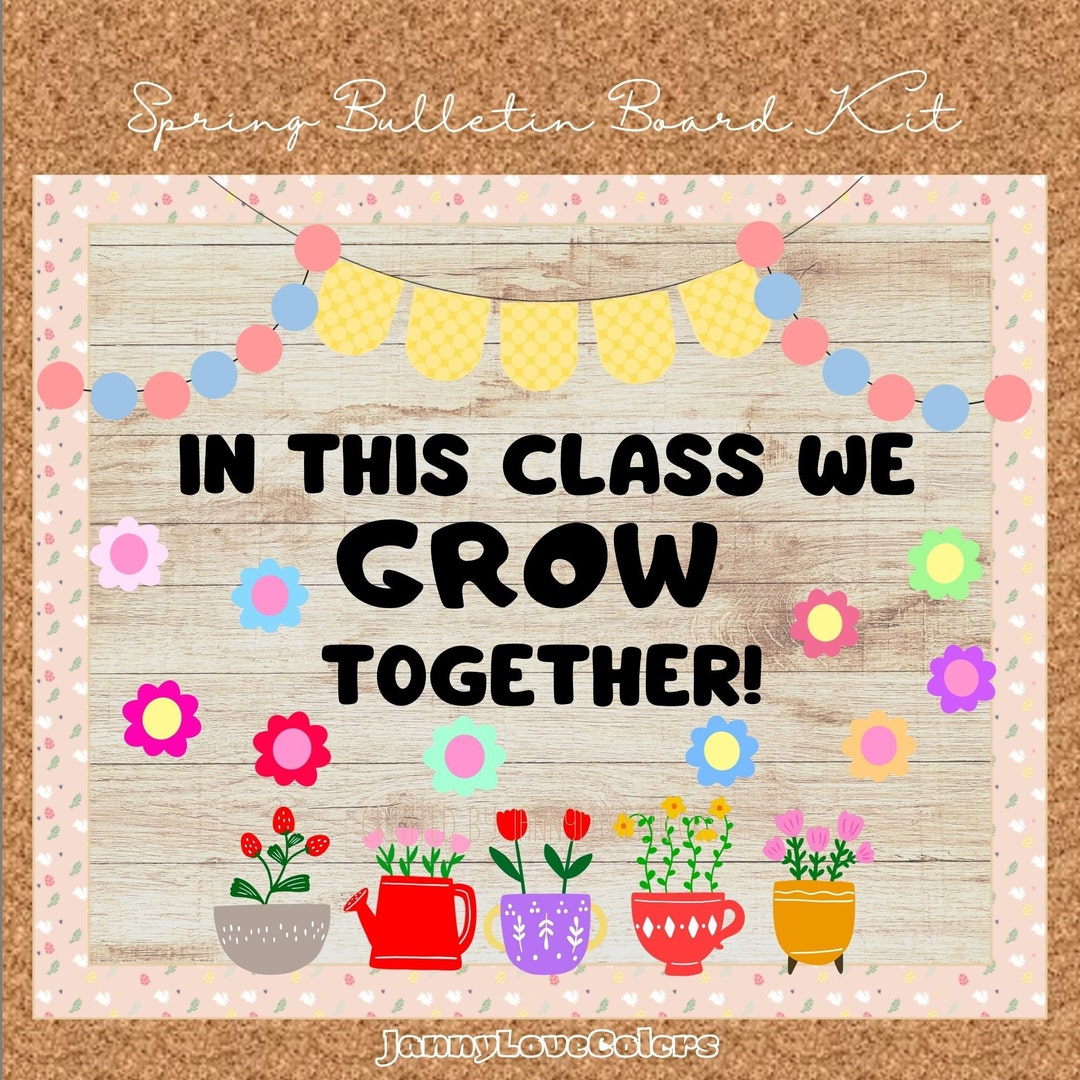 Spring Bulletin Board Kit - Spring Door Decor Spring Classroom Decor ...