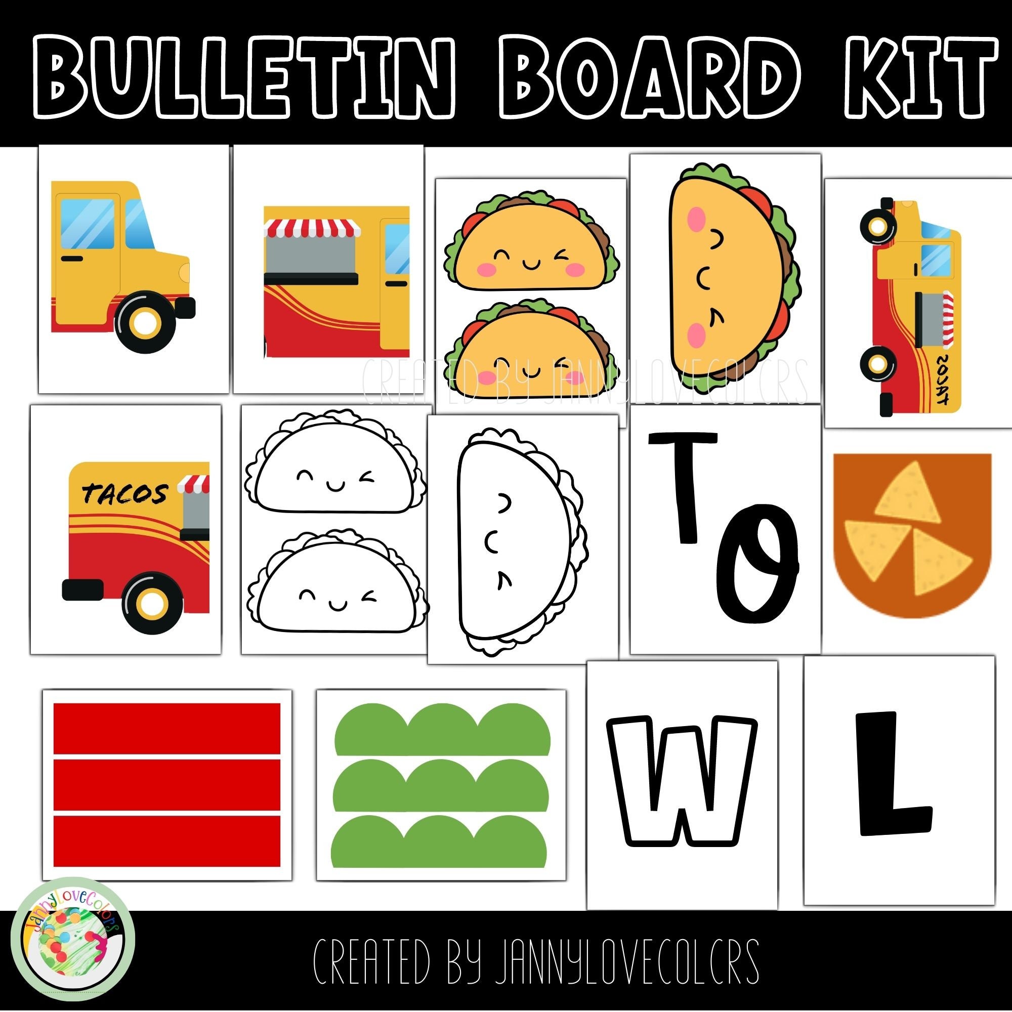 Taco 'bout a Great Class Taco Bulletin Board Kit Door Decor Editable - Etsy