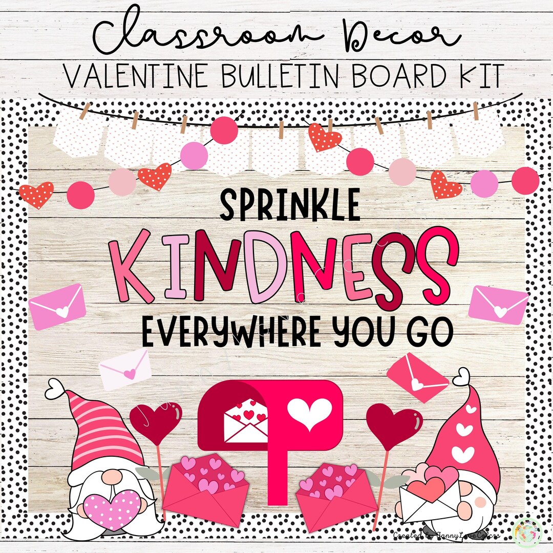 Valentine's Day Bulletin Board Kit | Door Decoration | Kindness Theme ...