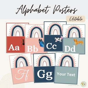 Boho Rainbow Classroom Decor Bundle: Editable, Calm, Cheerful - Etsy