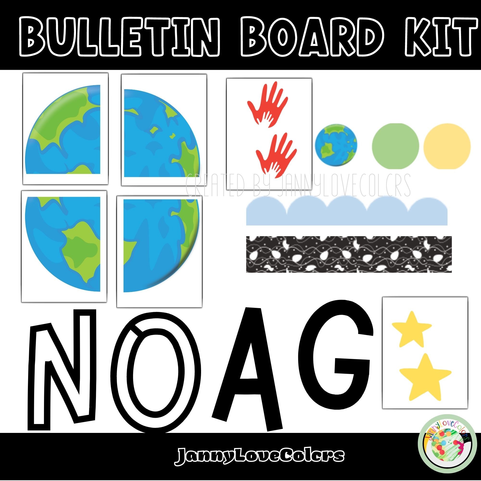 Earth Day Bulletin Board Kit Classroom Bulletin Board Earth Day ...