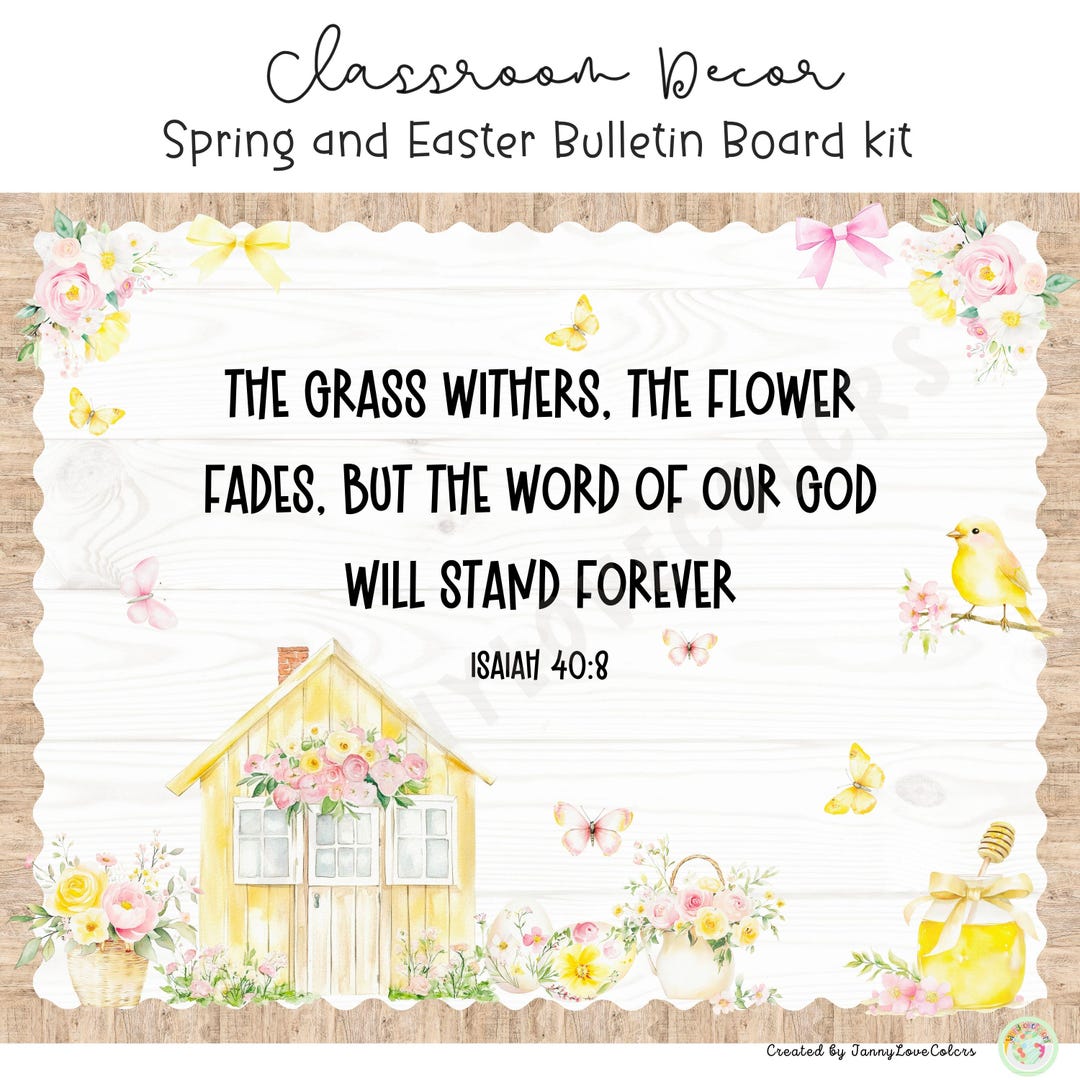 Spring Bulletin Board Kit | Christian Bible Verse Bulletin Board ...