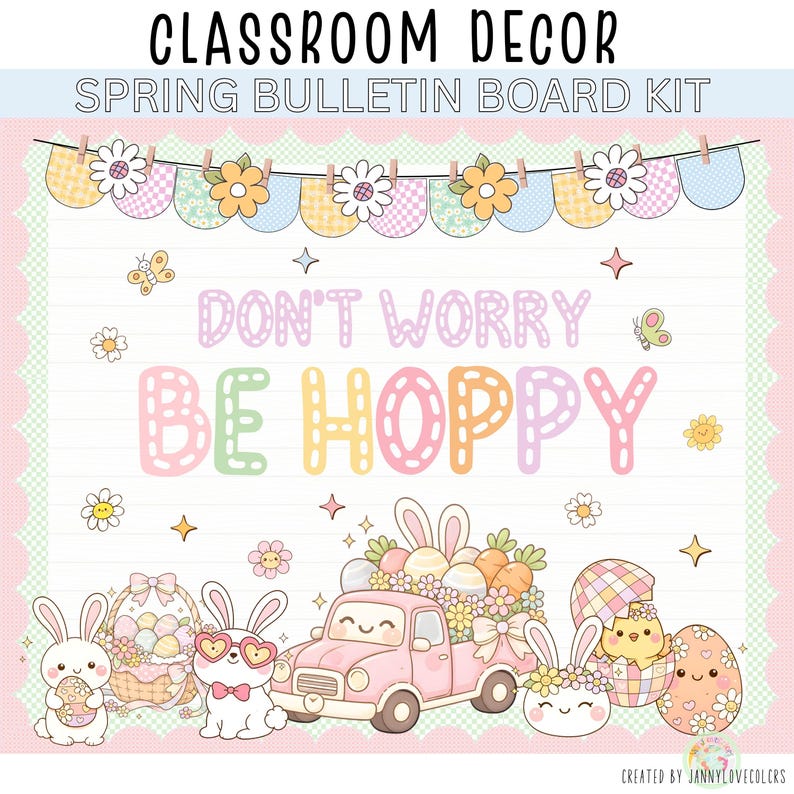 Easter Bulletin Board, April Classroom Decor, Spring Door Decorations ...