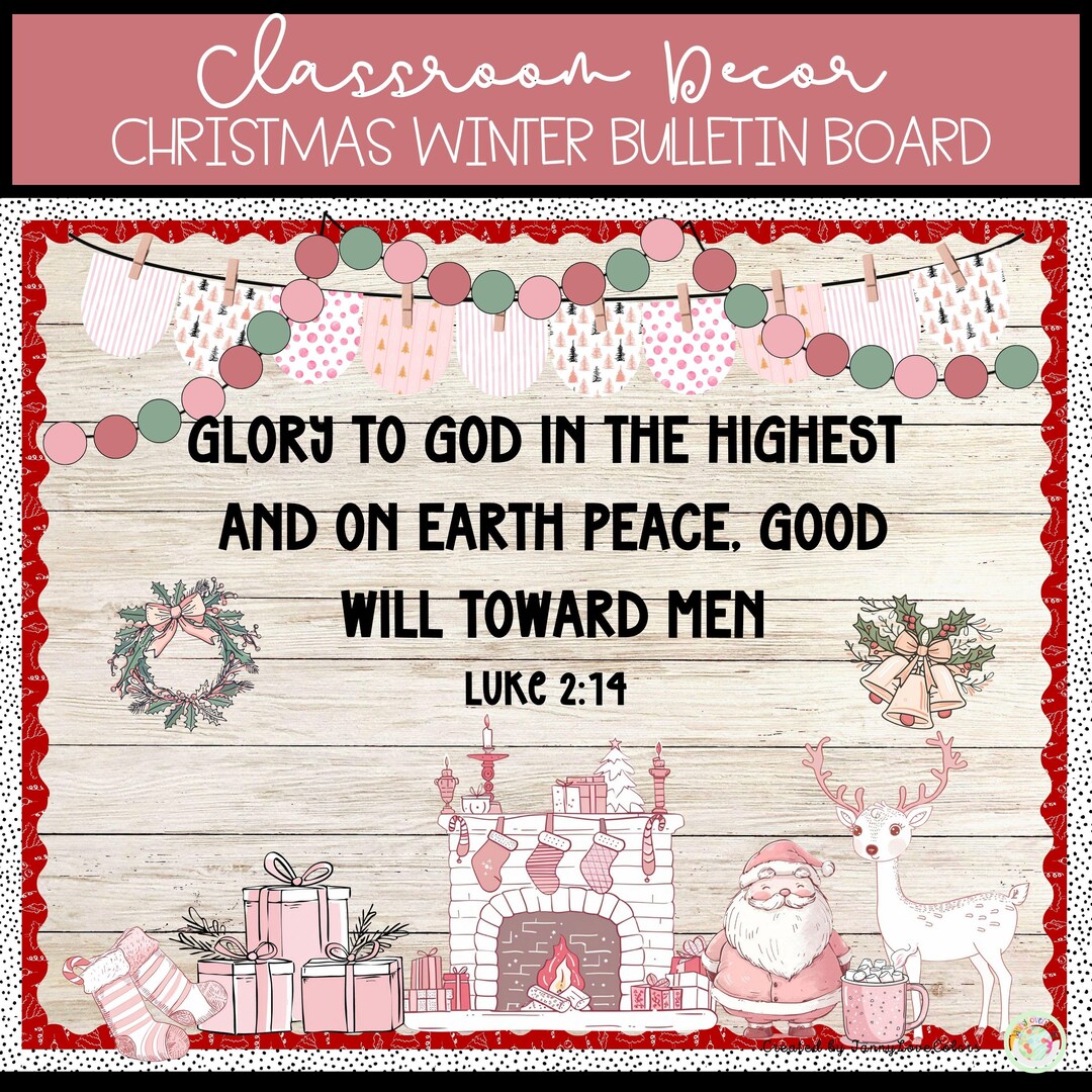 Christmas Christian Bulletin Board Kit | Bible Verse Classroom Decor ...